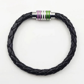 Transgender Pride Leather Rope Bracelet - PRIDE MODE